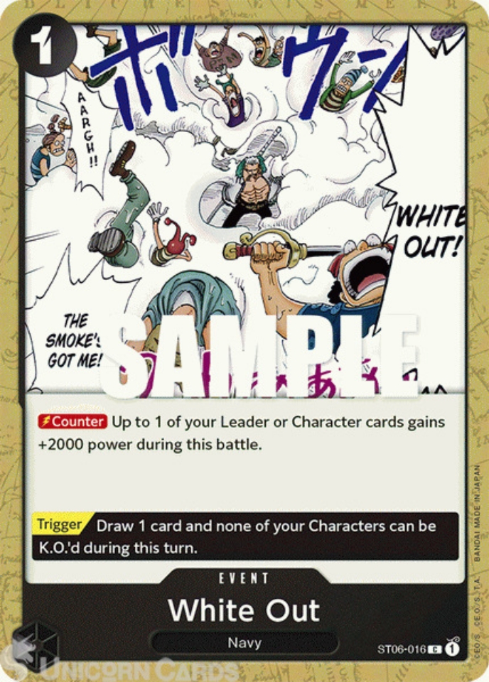 ST06-016 White Out :: Common One Piece TCG Card:: Unicorn Cards ...