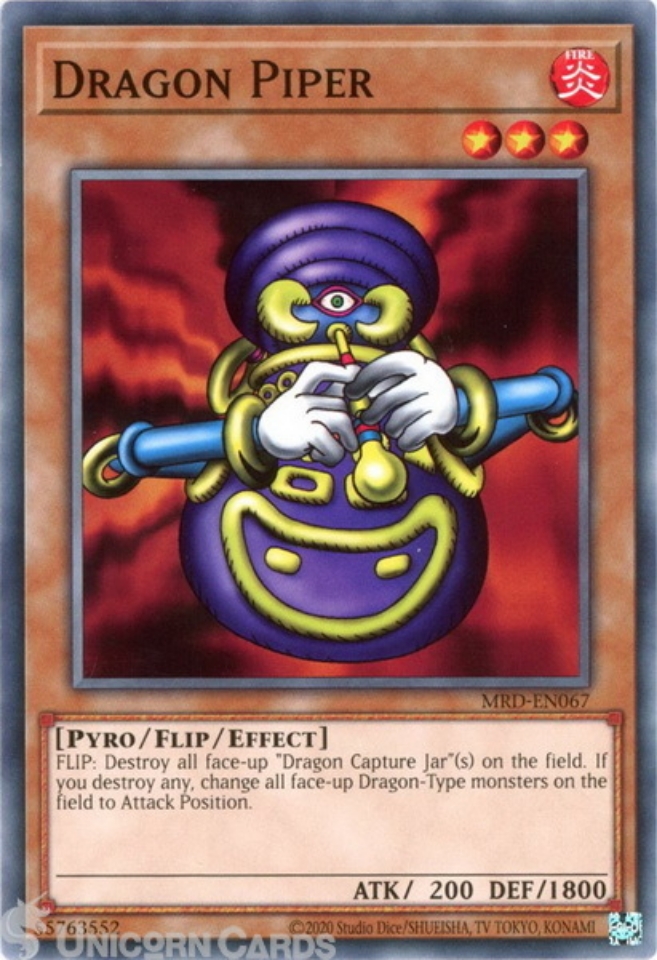 MRD-EN067 Dragon Piper :: Common 25th Anniversary Edition Mint YuGiOh ...