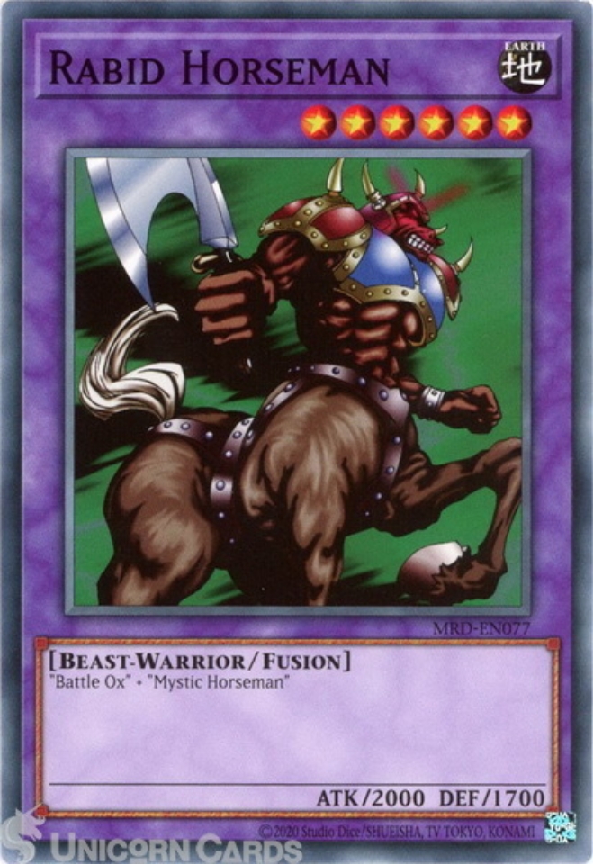 MRD-EN077 Rabid Horseman :: Common 25th Anniversary Edition Mint YuGiOh ...