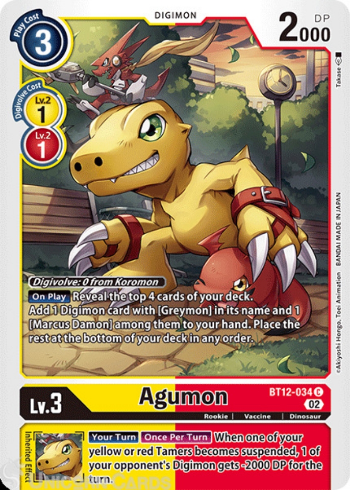 BT12-034 Agumon :: Common Digimon Card :: BT12: Across Time ...