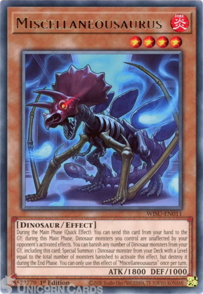 WISU-EN011 Miscellaneousaurus :: Rare 1st Edition Mint YuGiOh Card ...