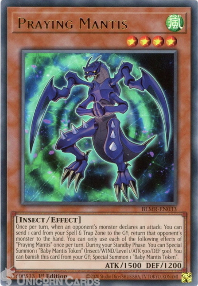 BLMR-EN033 Praying Mantis :: Ultra Rare 1st Edition Mint YuGiOh Card ...