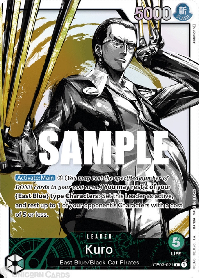 OP03-021 Kuro :: Leader Alt Art One Piece TCG Card :: OP03: Pillars of ...