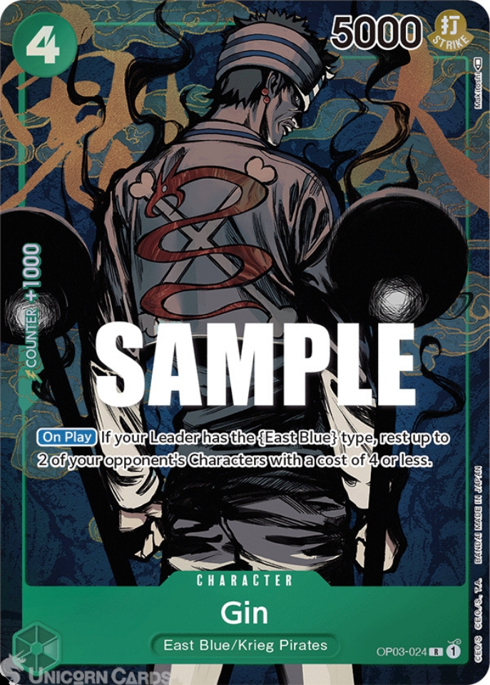 OP03-024 Gin :: Rare Alt Art One Piece TCG Card :: OP03: Pillars of ...