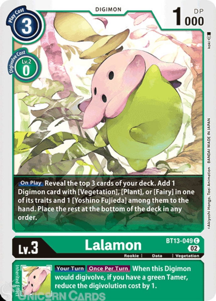 BT13-049 Lalamon :: Common Digimon Card :: BT-13: Versus Royal Knights ...