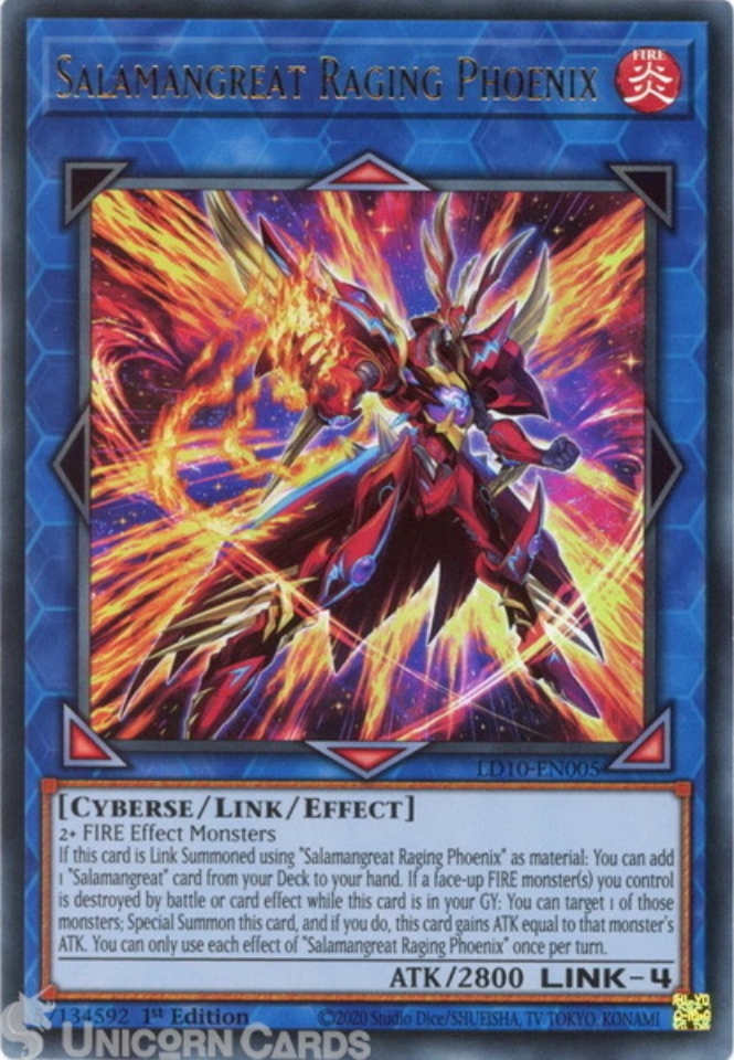 LD10-EN005 Salamangreat Raging Phoenix :: Ultra Rare 1st Edition Mint ...