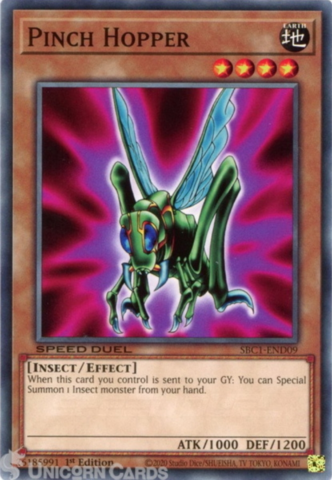 SBC1-END09 Pinch Hopper :: Common 1st Edition YuGiOh Card:: Unicorn ...