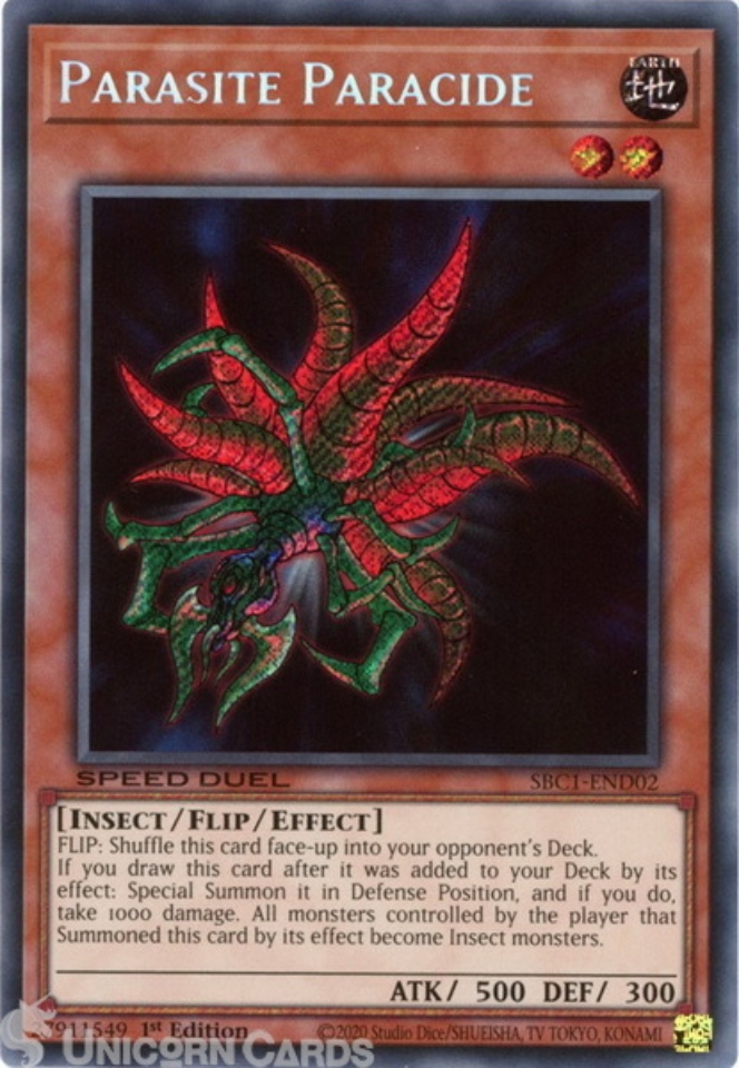 SBC1-END02 Parasite Paracide :: Secret Rare 1st Edition YuGiOh Card ...