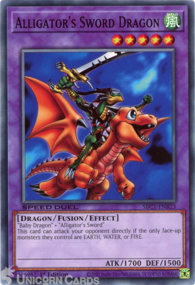 SBC1-ENB23 Alligator's Sword Dragon :: Common 1st Edition YuGiOh Card ...