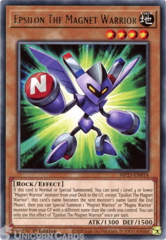 MP23-EN014 Epsilon The Magnet Warrior :: Rare 1st Edition YuGiOh Card ...