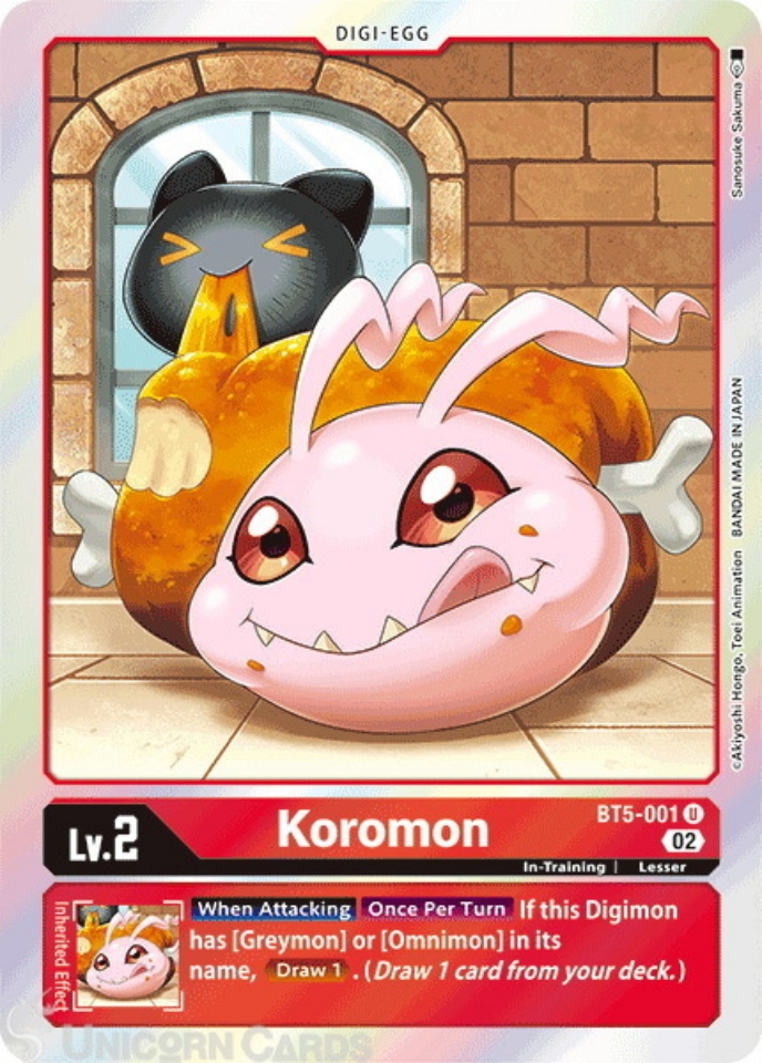 BT5-001 Koromon :: Uncommon Foil Digimon Card :: RB01: Resurgence ...