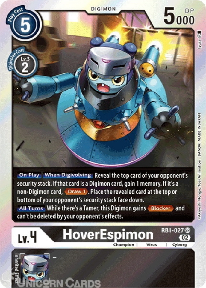 RB1-027 HoverEspimon :: Super Rare Digimon Card :: RB01: Resurgence ...