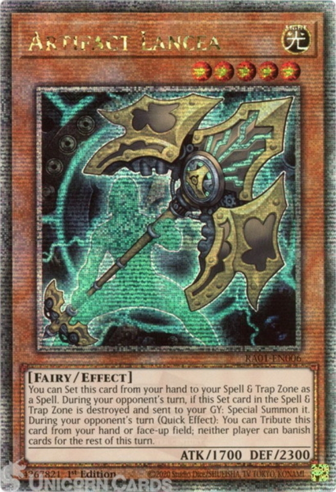 RA01-EN006 Artifact Lancea :: Quarter Century Secret Rare 1st Edition ...