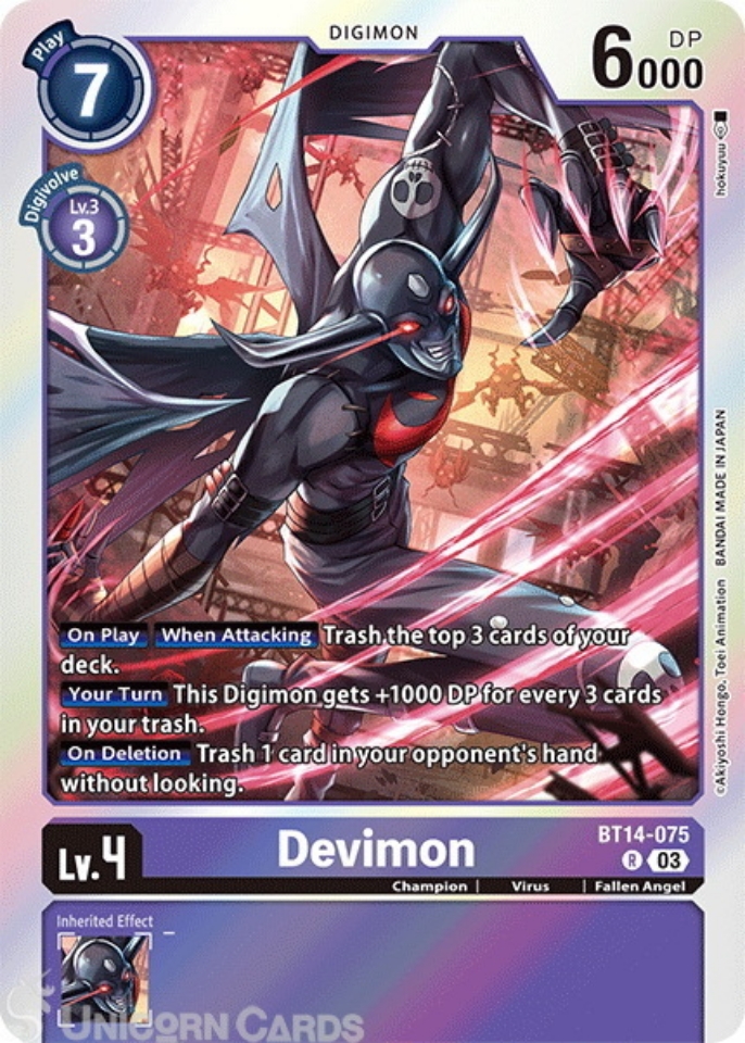 BT14-075 Devimon :: Rare Digimon Card :: BT14: Blast Ace :::: Unicorn ...