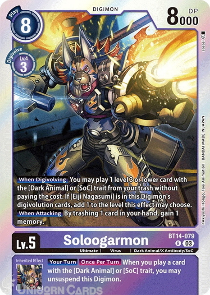 BT14-079 Soloogarmon :: Rare Digimon Card :: BT14: Blast Ace ...