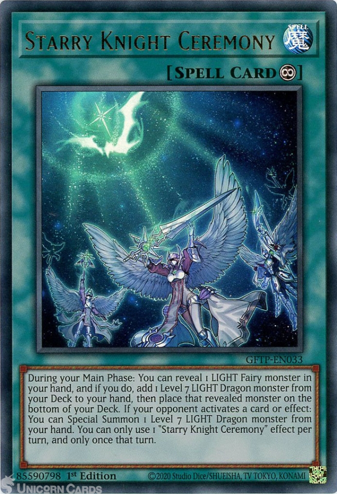 GFTP-EN033 Starry Knight Ceremony Ultra Rare 1st Edition Mint YuGiOh ...