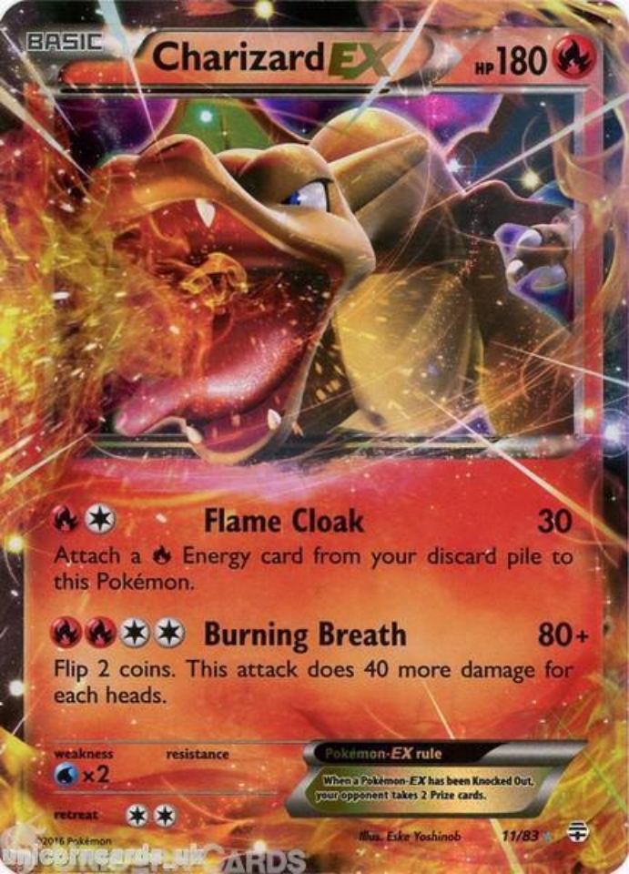 Generations 11/83 Charizard EX Rare Holo EX Mint Pokemon Card:: Unicorn ...
