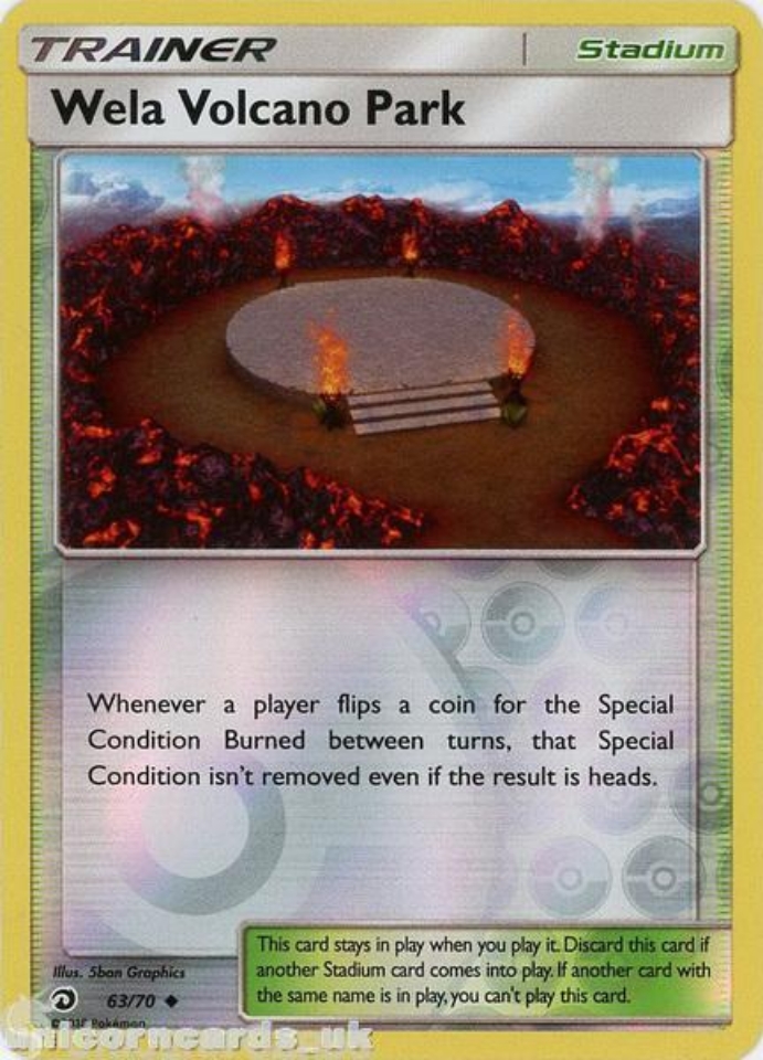 Wela Volcano Park 63/70 Dragon Majesty Reverse Holo Mint Pokemon Card ...