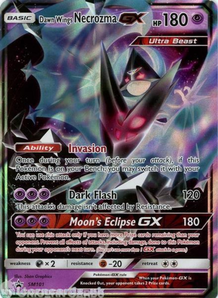 Dawn Wing Necrozma GX SM101 Holofoil Mint Pokemon Card:: Unicorn Cards ...