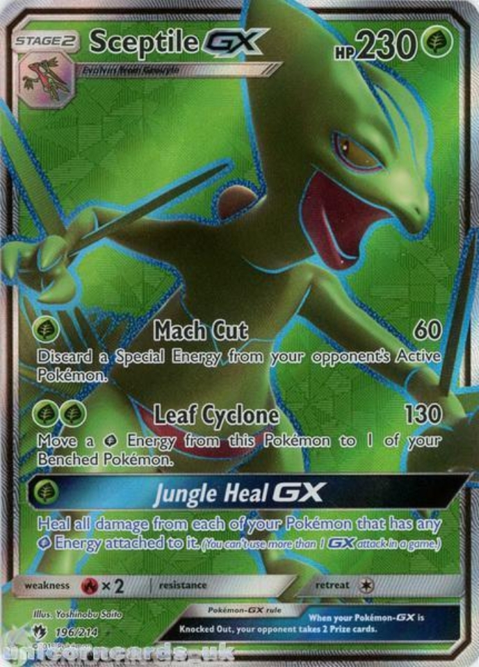 Sceptile GX 196/214 Rare Ultra :: Lost Thunder :: Mint Pokemon Card ...