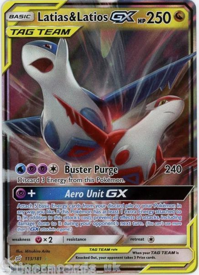 Latias & Latios Tag Team GX 113/181 Ultra-Rare Rare :: Team Up :: Mint ...
