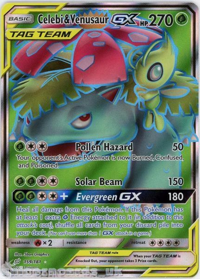 Celebi & Venusaur Tag Team GX 159/181 Rare Ultra :: Team Up :: Mint ...