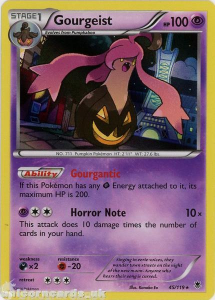 Gourgeist 45/119 Phantom Forces Rare Holo Mint Pokemon Card:: Unicorn ...
