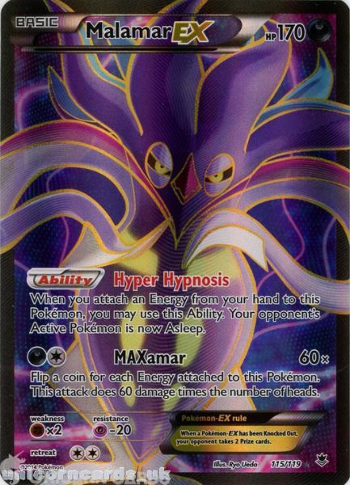 Malamar EX 115/119 Phantom Forces Rare Ultra Mint Pokemon Card ...