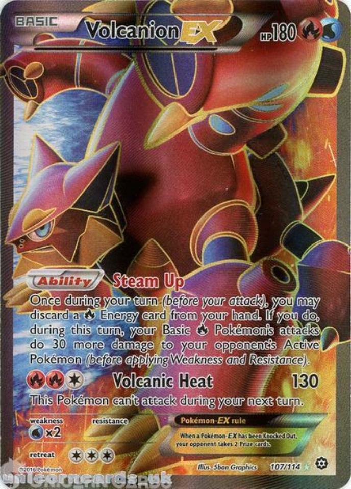 Volcanion EX 107/114 :: Steam Siege :: Rare Ultra Mint Pokemon Card ...
