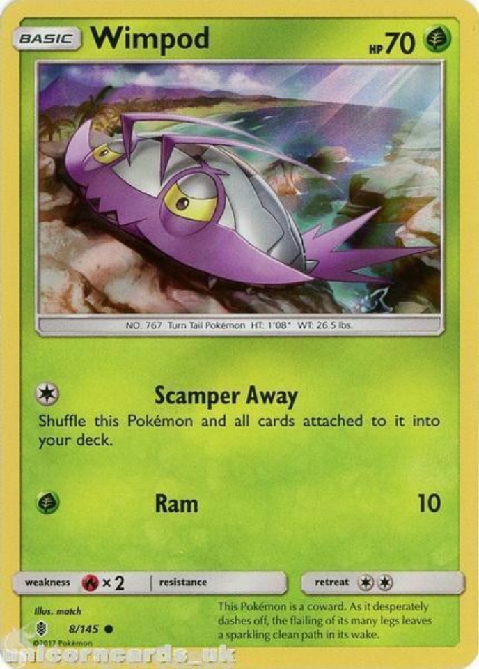 Wimpod 8/145 Holofoil Mint Pokemon Card:: Unicorn Cards - YuGiOh ...