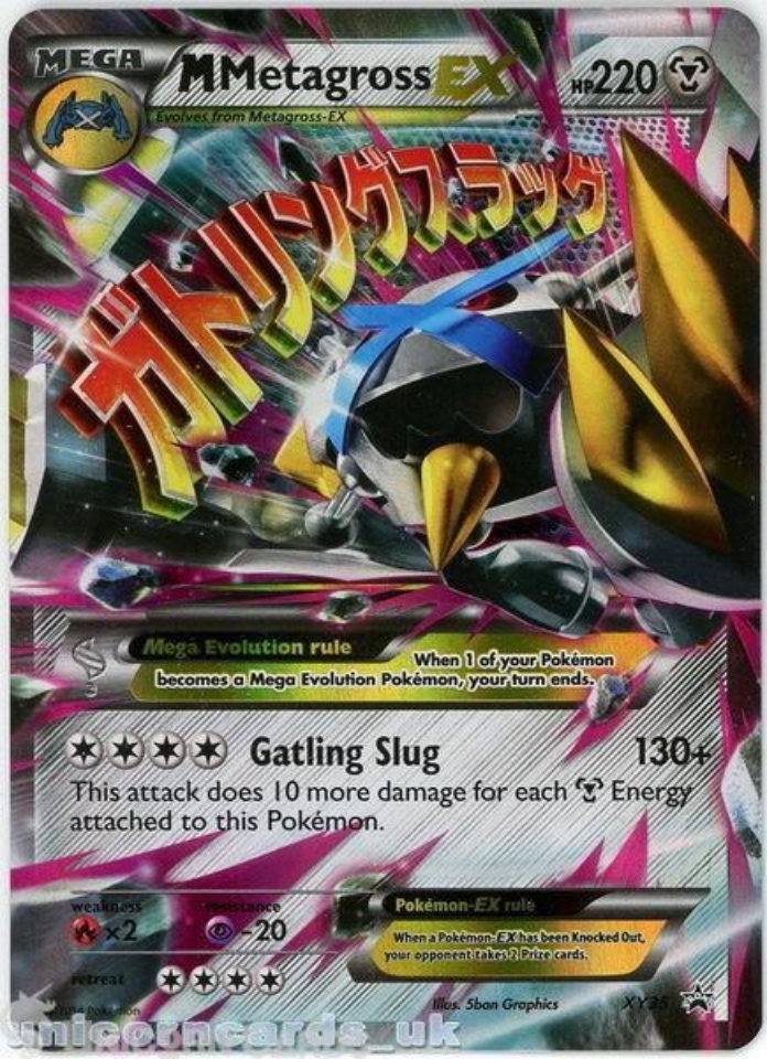 Mega M Metagross EX XY35 Foil Pokemon Promo Card:: Unicorn Cards ...