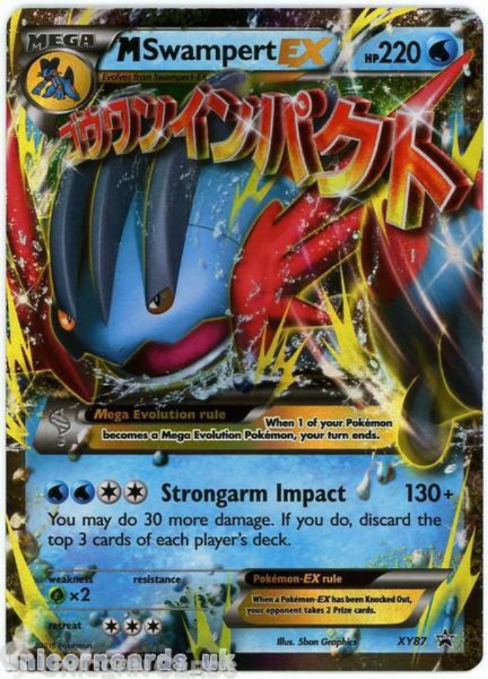 Mega M Swampert EX XY87 Holo Foil Mint Pokemon Promo Card:: Unicorn ...