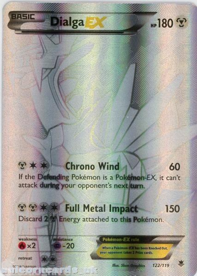 Dialga EX 122/119 Phantom Forces Rare Secret Mint Pokemon Card ...