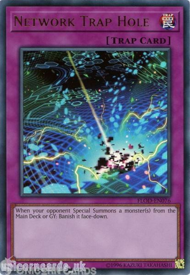 FLOD-EN076 Network Trap Hole Ultra Rare 1st Edition Mint YuGiOh Card ...