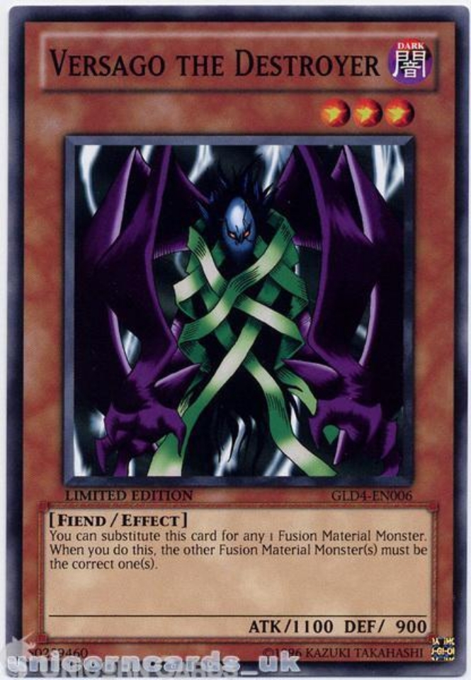 GLD4-EN006 Versago the Destroyer Mint Yu-Gi-Oh! Card:: Unicorn Cards ...