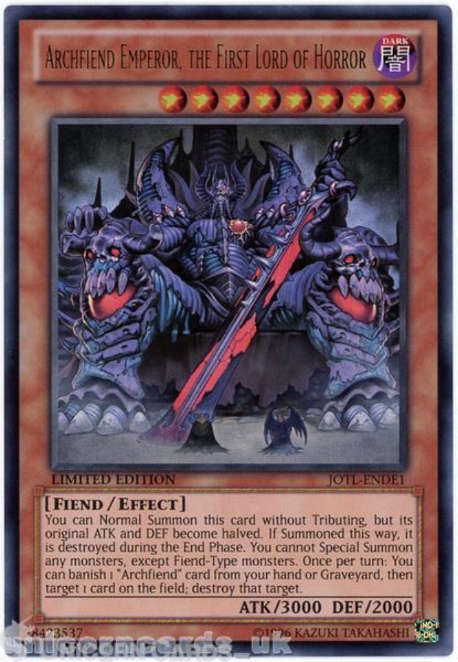 JOTL-ENDE1 Archfiend Emperor, the First Lord of Horror Ultra Rare Ltd ...