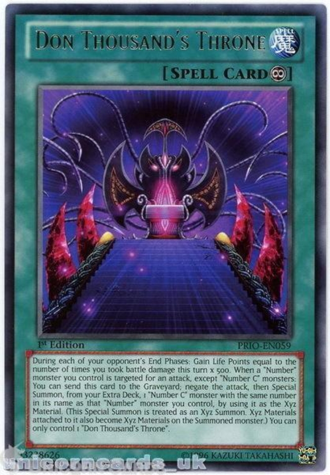 PRIO-EN059 Don Thousand's Throne Rare 1st Edition Mint YuGiOh Card ...
