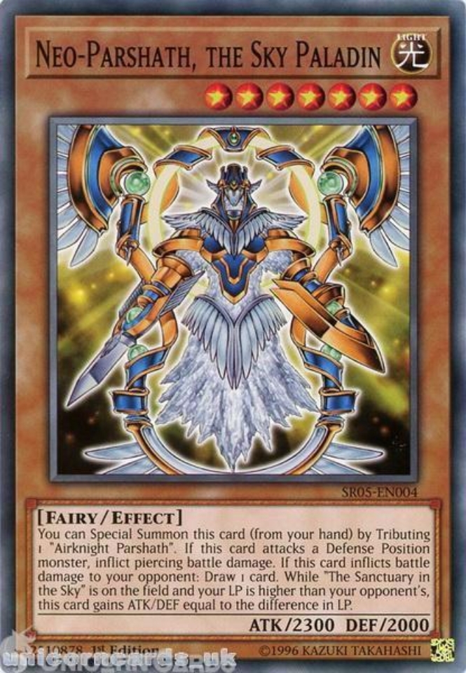 SR05-EN004 Neo-Parshath, the Sky Paladin 1st Edition Mint YuGiOh Card ...