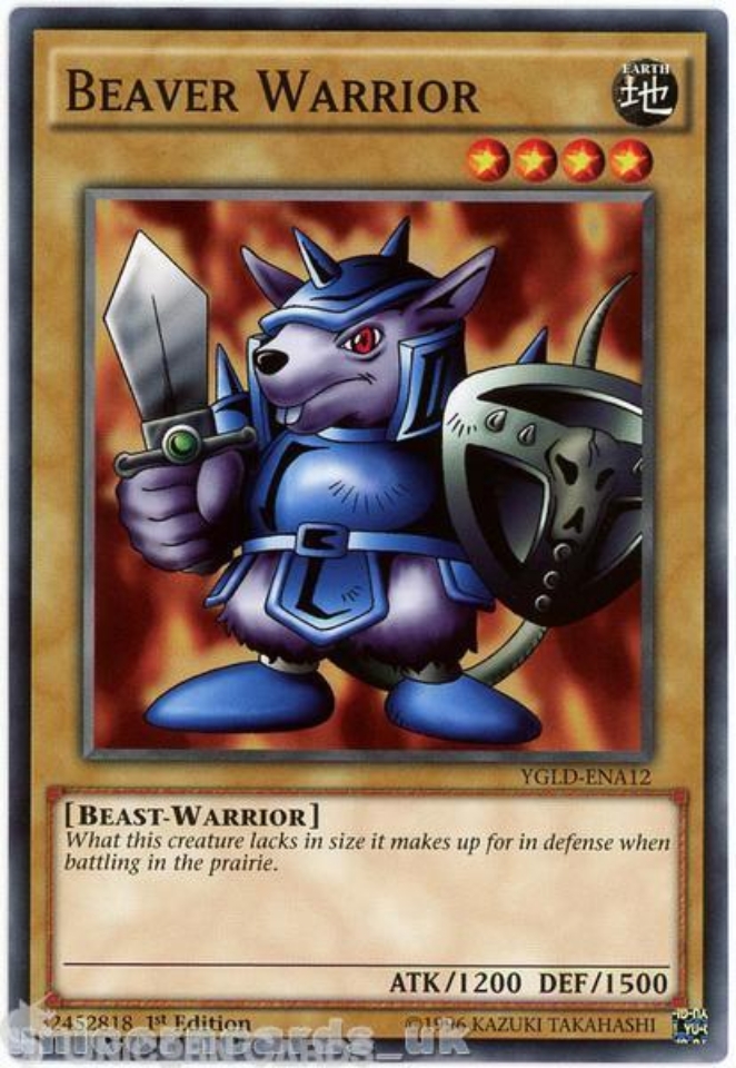YGLD-ENA12 Beaver Warrior 1st edition Mint YuGiOh Card:: Unicorn Cards ...