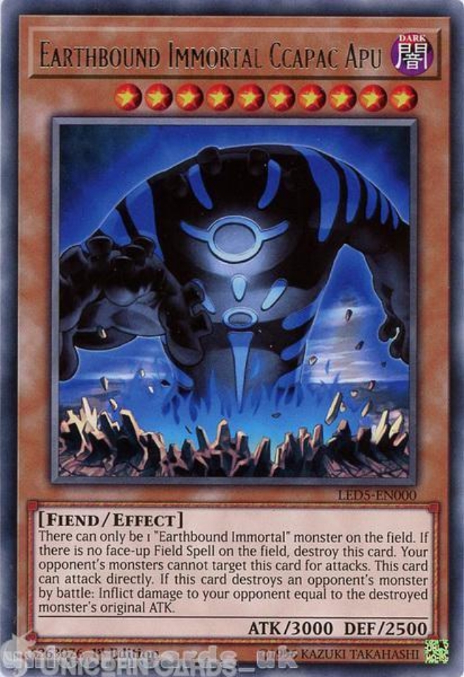 LED5-EN000 Earthbound Immortal Ccapac Apu Rare 1st Edition Mint YuGiOh ...