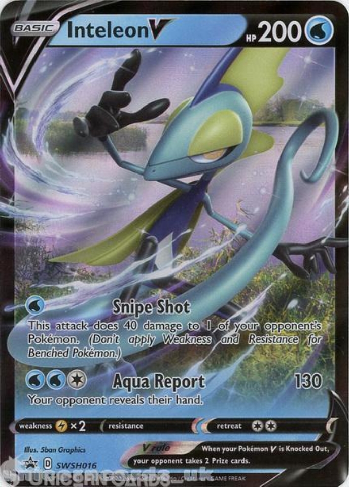 Inteleon V SWSH016 Black Star Promo Holo Mint Pokemon Card:: Unicorn ...