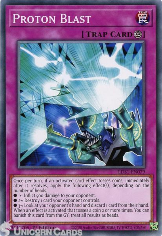 LDS1-EN079 Proton Blast Common 1st Edition Mint YuGiOh Card:: Unicorn ...