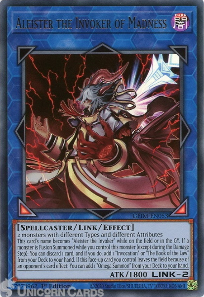 GEIM-EN053 Aleister the Invoker of Madness Ultra Rare 1st Edition Mint ...