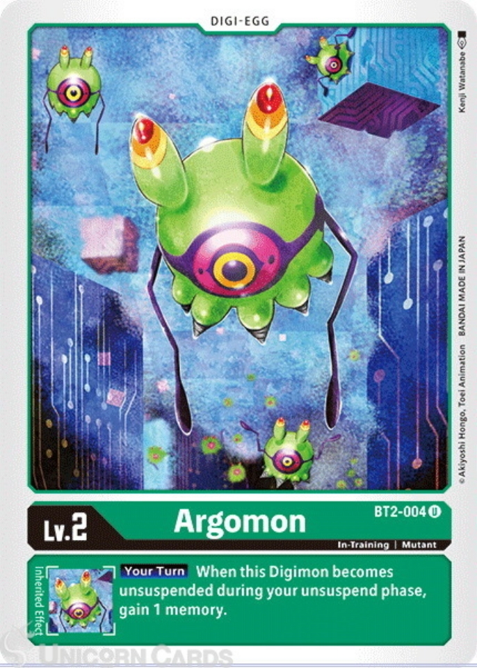 BT2-004 Argomon Uncommon Mint Digimon Card:: Unicorn Cards - YuGiOh ...