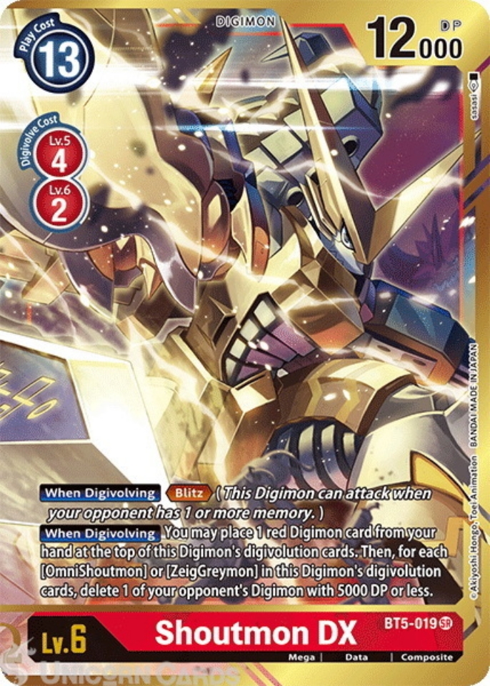 BT5-019-ALT Shoutmon DX Alternative Art Mint Digimon Card:: Unicorn ...