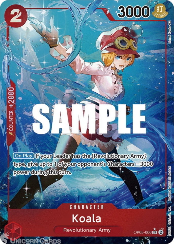 OP05-006 Koala :: Super Rare Alternative Art One Piece TCG Card :: OP05 ...