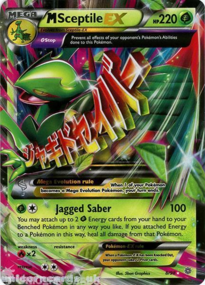 Mega Sceptile EX 8/98 :: Ancient Origins :: Rare Holo ex Mint Pokemon ...