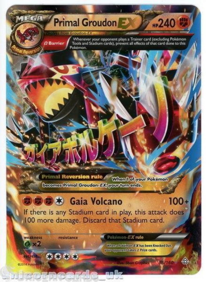 Primal Groudon EX 86/160 JUMBO OVERSIZED Foil Pokemon Promo Card ...
