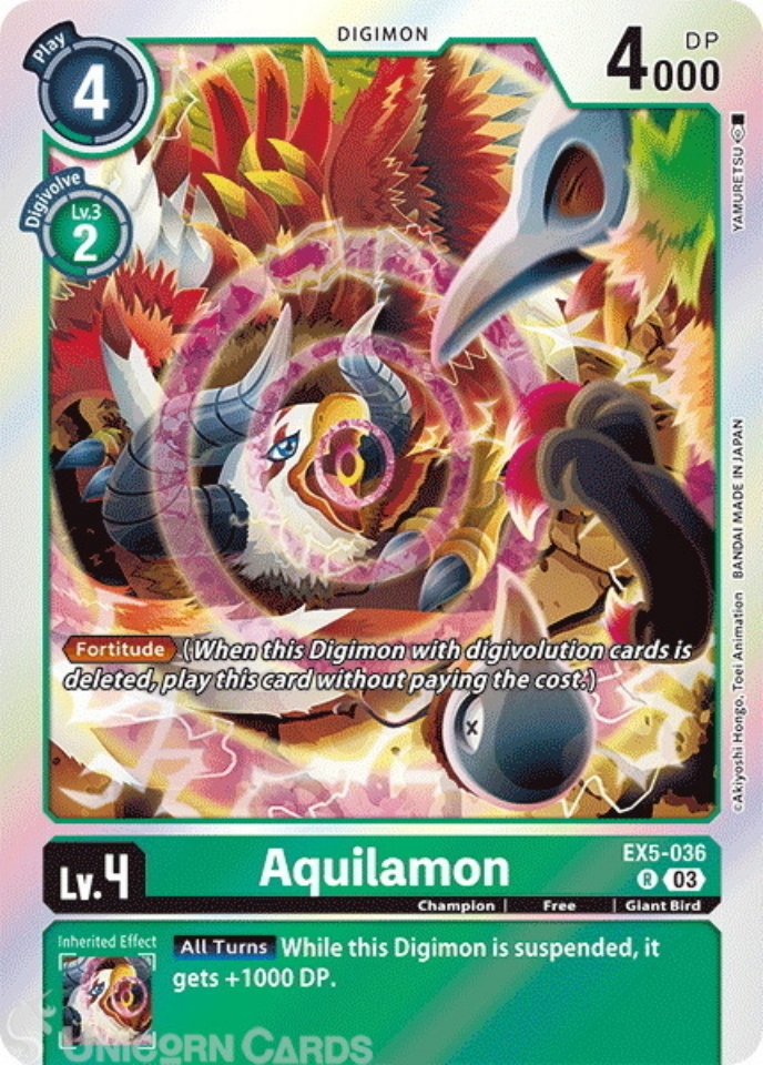 EX5-036 Aquilamon :: Rare Digimon Card :: EX05: Animal Colosseum ...