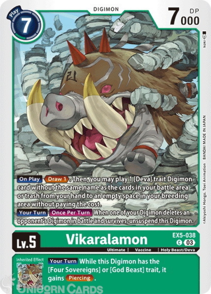 EX5-038 Vikaralamon :: Common Digimon Card :: EX05: Animal Colosseum ...